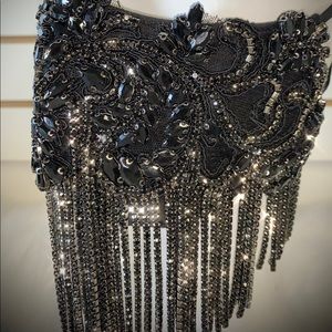 Accessories | Extravagant Black Rhinestone Bedazzled Face Mask | Poshmark